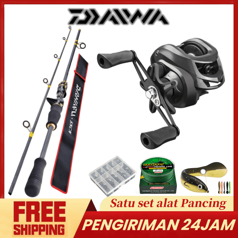 Jual Daiwa Joran Pancing Set 1.8M 2.1M Ultra Light Carbon 30kg 7.2:1 19+1BB joran Casting Set ...