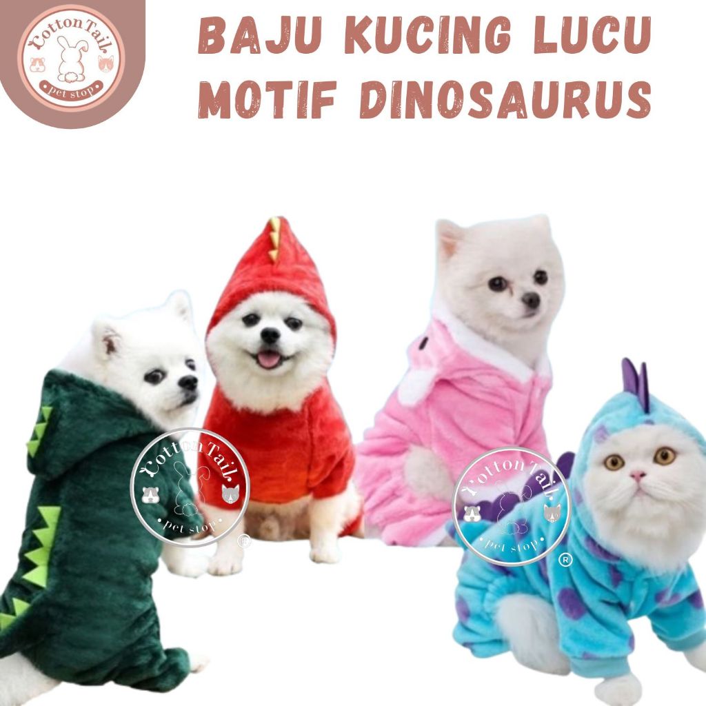 Jual Kostum Anjing Kucing Model Dinosaurus - Baju Kucing Motif ...