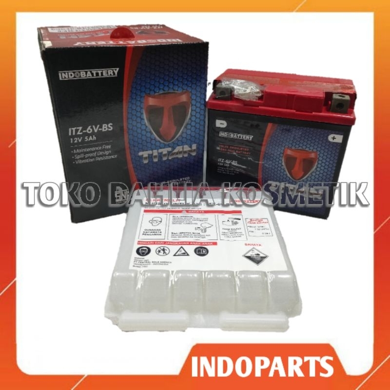 Jual Indoparts Indobattery Titan ITZ-6V-BS-T / Aki Semi Kering GTZ6V ...