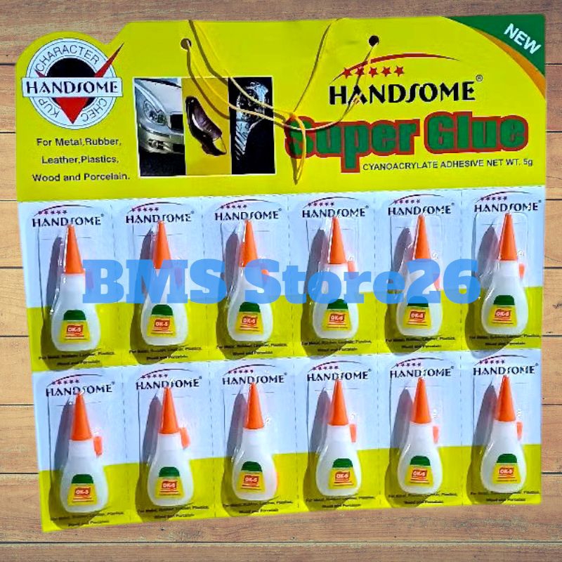 Jual Lem Botol - Lem Power Glue Botol Handsome - 1 Lembar Isi 12 Pcs ...