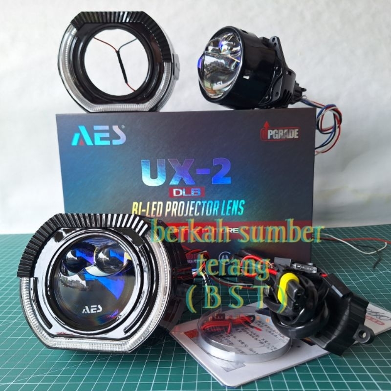 Jual biled aes ux-2 dlb dual low beam paket lengkap shroud bmw sport riley set demon eye combo ...