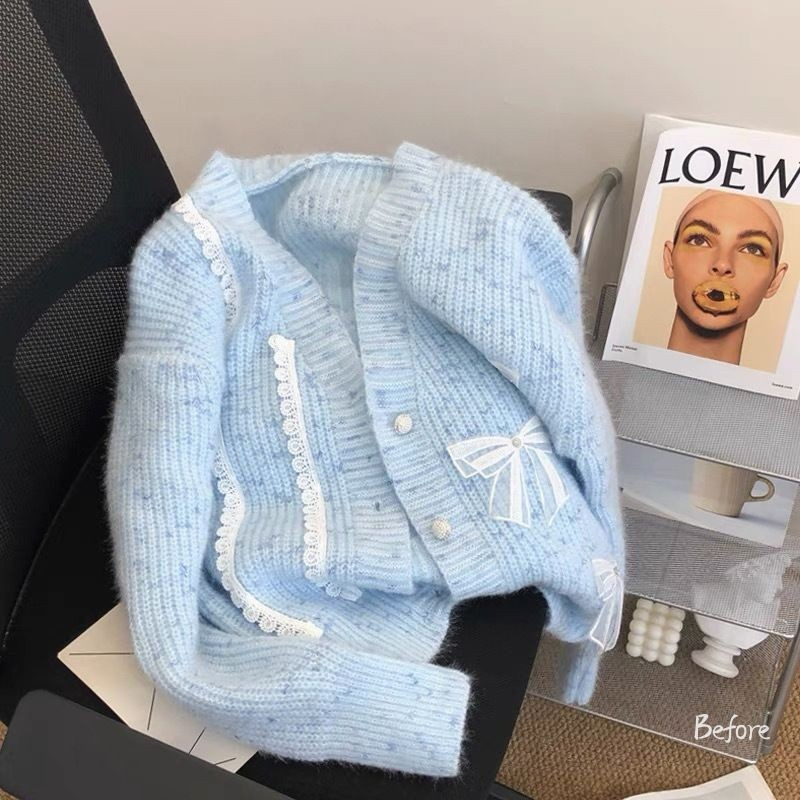 Jual Cardigan Rajut Crop Lucu Sweater Cardigan Lengan Panjang Cardigan ...