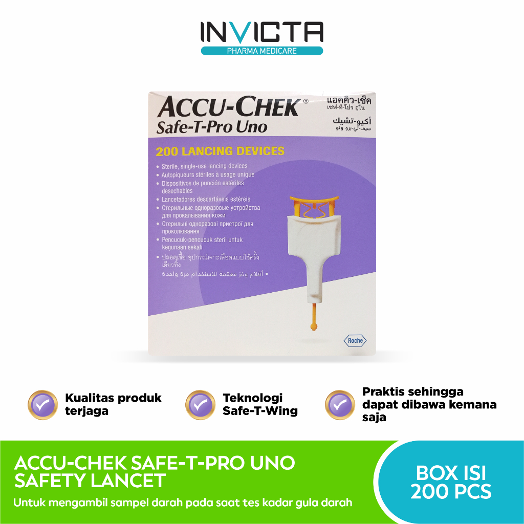 Jual Accu-Chek Safe-T-Pro Uno Safety Lancet - Box Isi 200 Pcs | Shopee ...