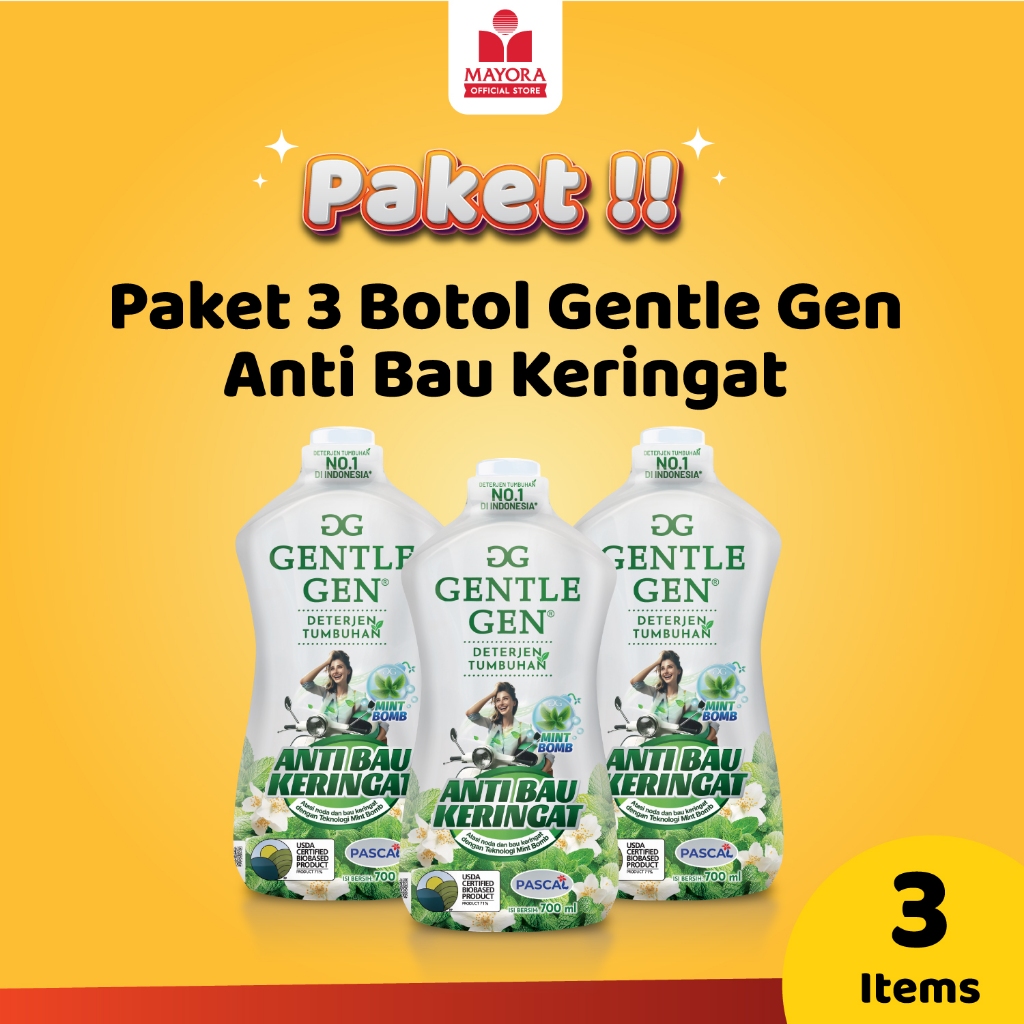 Jual Paket 3 Botol Gentle Gen Anti Bau Keringat | Shopee Indonesia