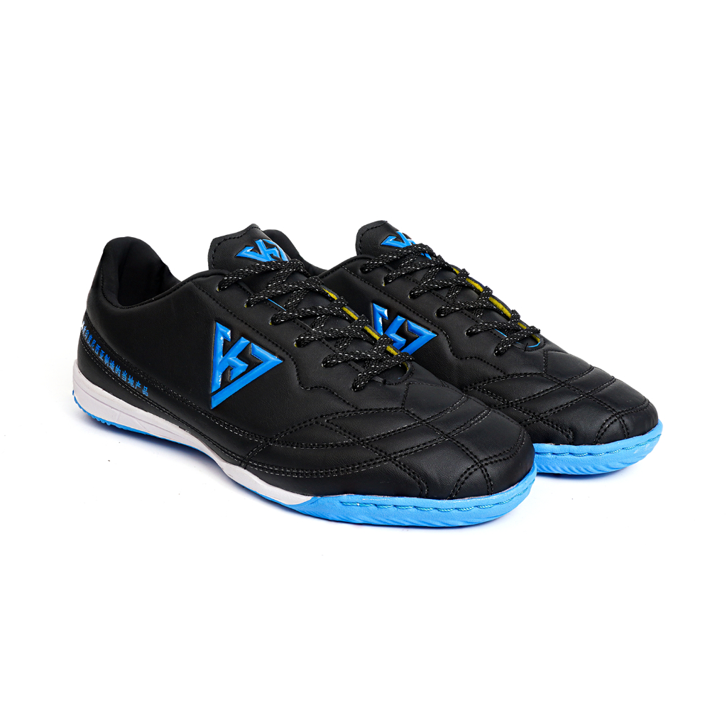 Jual Sepatu Futsal K7 Brand Classic IC Black Blue Dewasa dan anak-anak ...