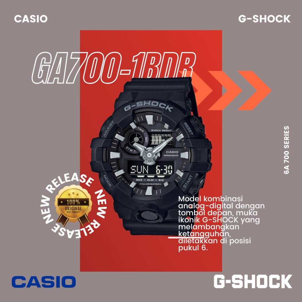 Jual JAM TANGAN CASIO G-SHOCK GA 700 1BDR ORIGINAL GARANSI | Shopee Indonesia