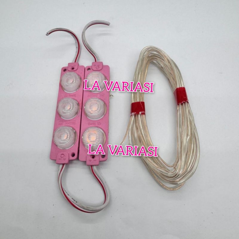 Jual 2 Pcs Lampu LED COB 3 Mata plasma 12 volt 24 volt dan kabel 2 ...