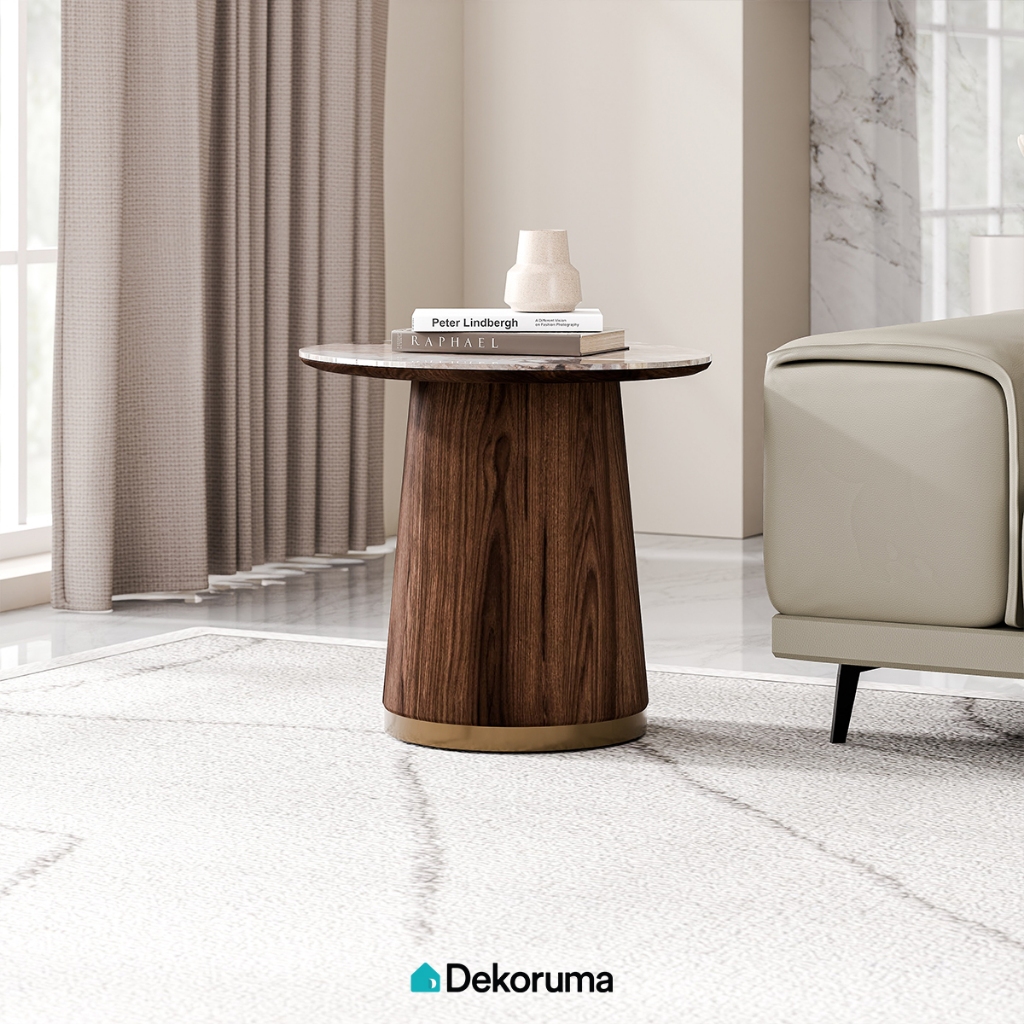 Jual Dekoruma Tenzo NOAH Side Table Walnut with White Ceramic Marble Top | Shopee Indonesia