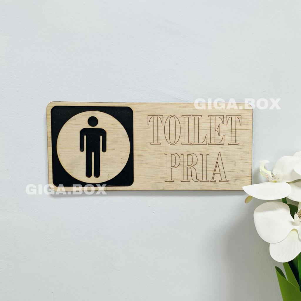 Jual Toilet Pria Sign Board Kayu Papan Tempel Dinding Petunjuk arah ...