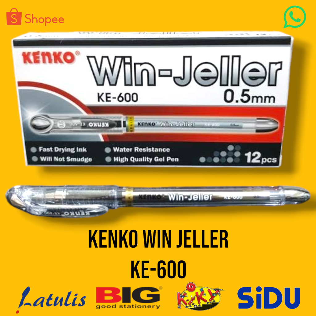 Jual Pulpen Gel Kenko KE-600 Win-Jeller 0.5mm ( 1pak/12pcs ) | Shopee ...