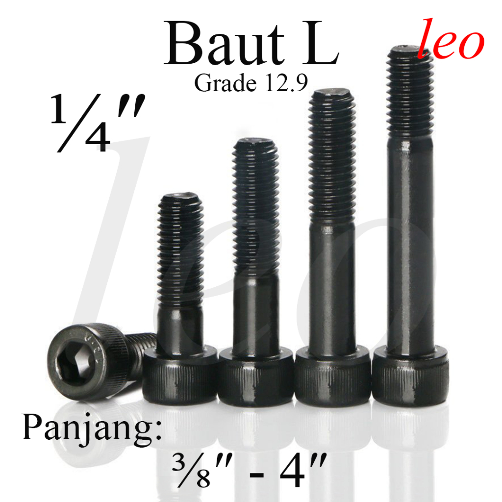 Jual Baut L BSW 1/4" Panjang 3/8" - 4" Grade 12.9 Hex Socket Head Cap ...