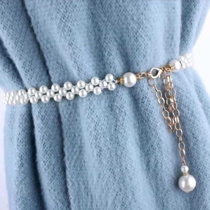 Jual IKAT PINGGANG BELT MUTIARA/SABUK MUTIARA/MUTIARA RANTAI | Shopee Indonesia