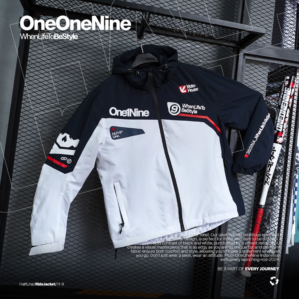 Jual Oneonenine Ksr Jaket Halfline Navy White Series - Jaket Sablon ...