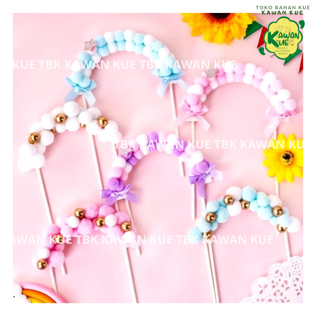 Jual Topper Cake Arch Ball Warna Biru dan Pink | Shopee Indonesia