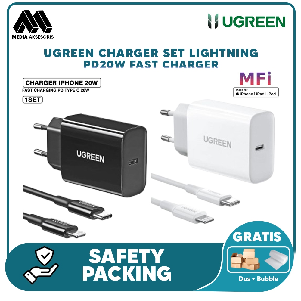 Jual [Garansi 1 Tahun] UGREEN Charger Set Lightning PD Type C Fast ...