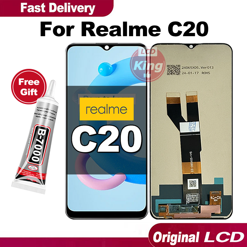 Jual LCD REALME C20 Original Fullset TOUCHSCREEN Crown Murah Ori Compatible For Glass Touch ...