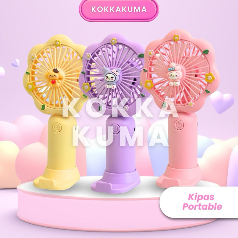 Jual ( KKM ) SANRIO Mini Fan Handheld Portable Lucu Kipas USB Fan ...