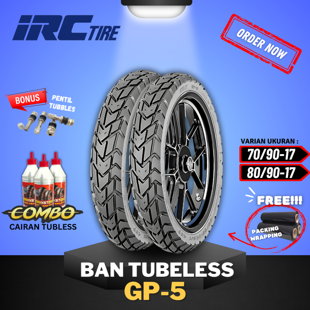 Jual [READY COD] BAN IRC GP5 TUBELESS RING 17 ( 70/90-17 / 80/90-17 ) IRC RING 17 BAN MOTOR ...