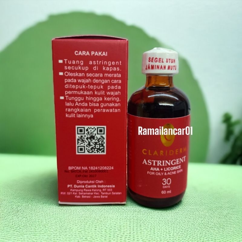 Jual Toner Claridem Ori Varian BPOM 100% AHA + Licorice | Shopee Indonesia