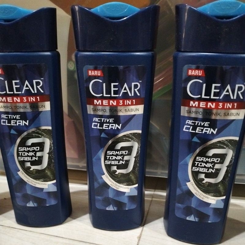 Jual Clear men 3 in 1 active clean Charcoal 160 ml | Shopee Indonesia