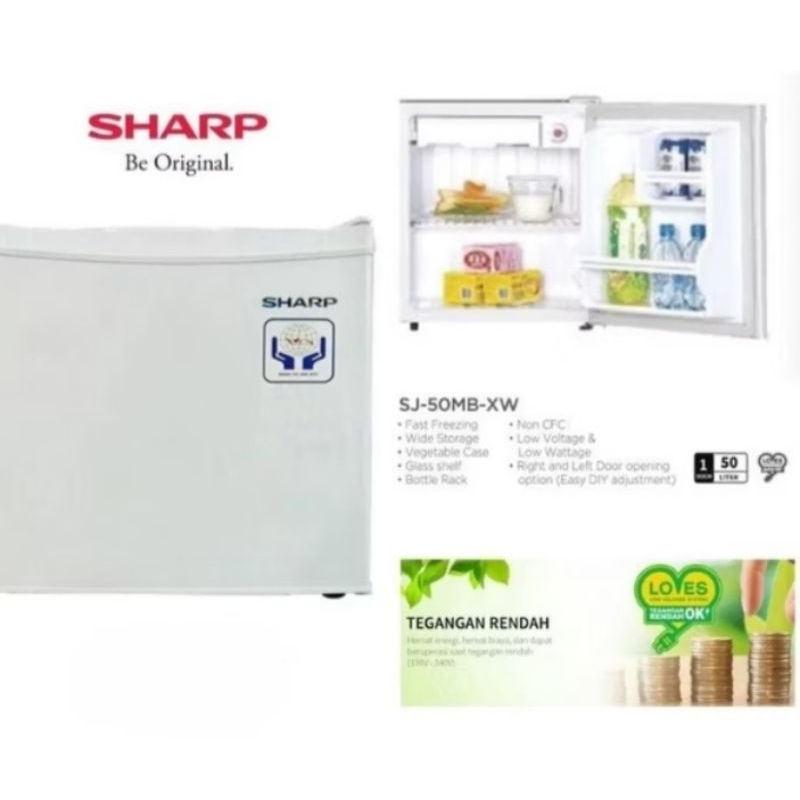 Jual Sharp Sj-50Mb- Xw / XB Kulkas Mini Portable 50 Liter | Shopee ...