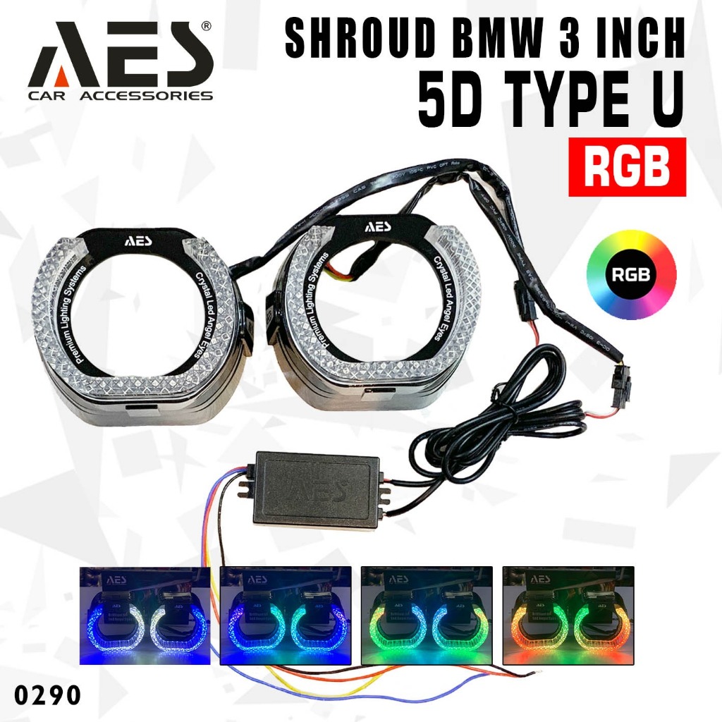 Jual Shroud 5D TIPE BMW U30 3 INCH RGB Merk AES | Shopee Indonesia