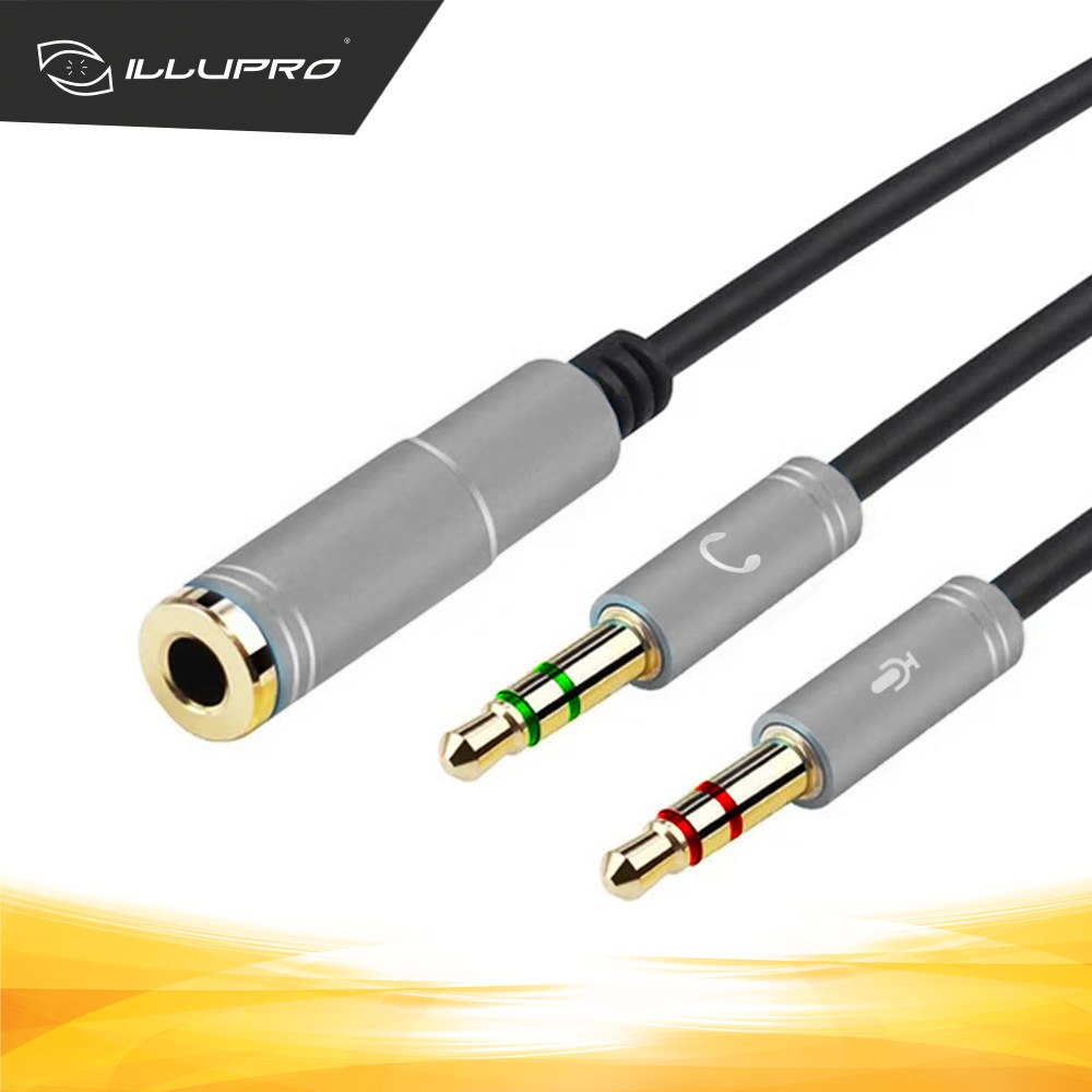 Jual ILLUPRO Kabel Splitter Audio Mic 3.5mm Kabel Headset Gadget to PC ...