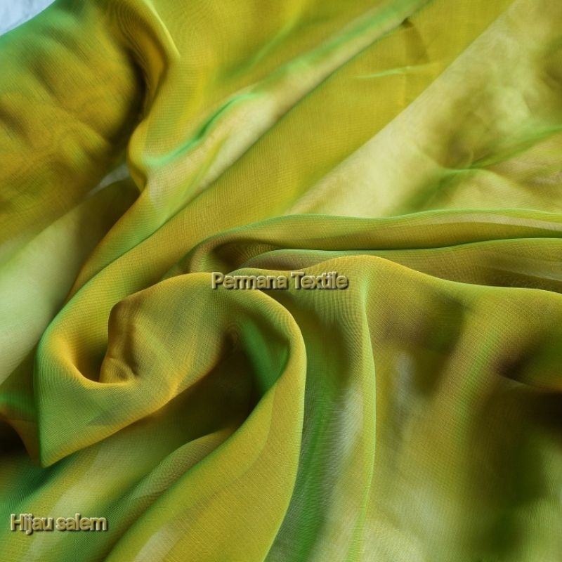 Jual Kain Chiffon Silk Gardien | Bahan Sifon Gradasi 2 Warna ( Two tone ...