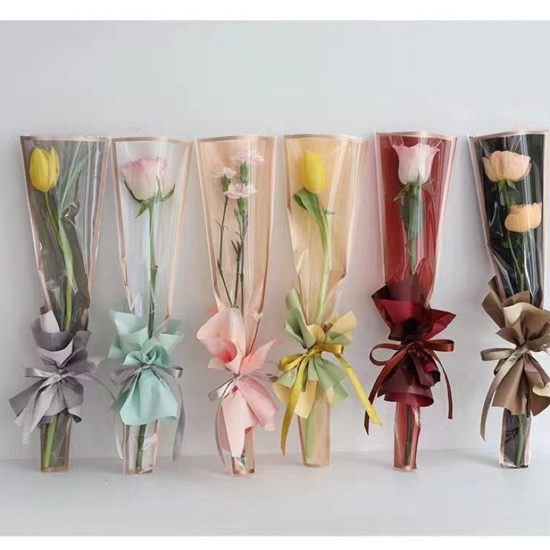 Jual [ISI 50 LEMBAR] PLASTIK BUKET BIJIAN FLOWER SINGLE STALK ROSE ...