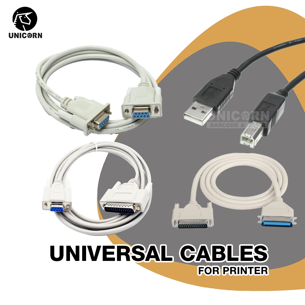Jual Universal Cables Kabel Printer - USB 2.0 Serial RS232 DB9 DB25 Paralel Parallel LPT 25PIN ...
