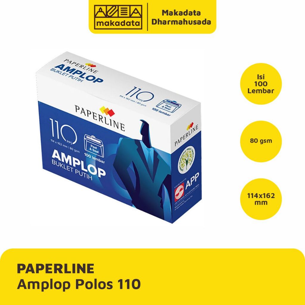 Jual ENVELOPE | AMPLOP PAPERLINE B/P 110 POLOS (1 PAK) | Shopee Indonesia