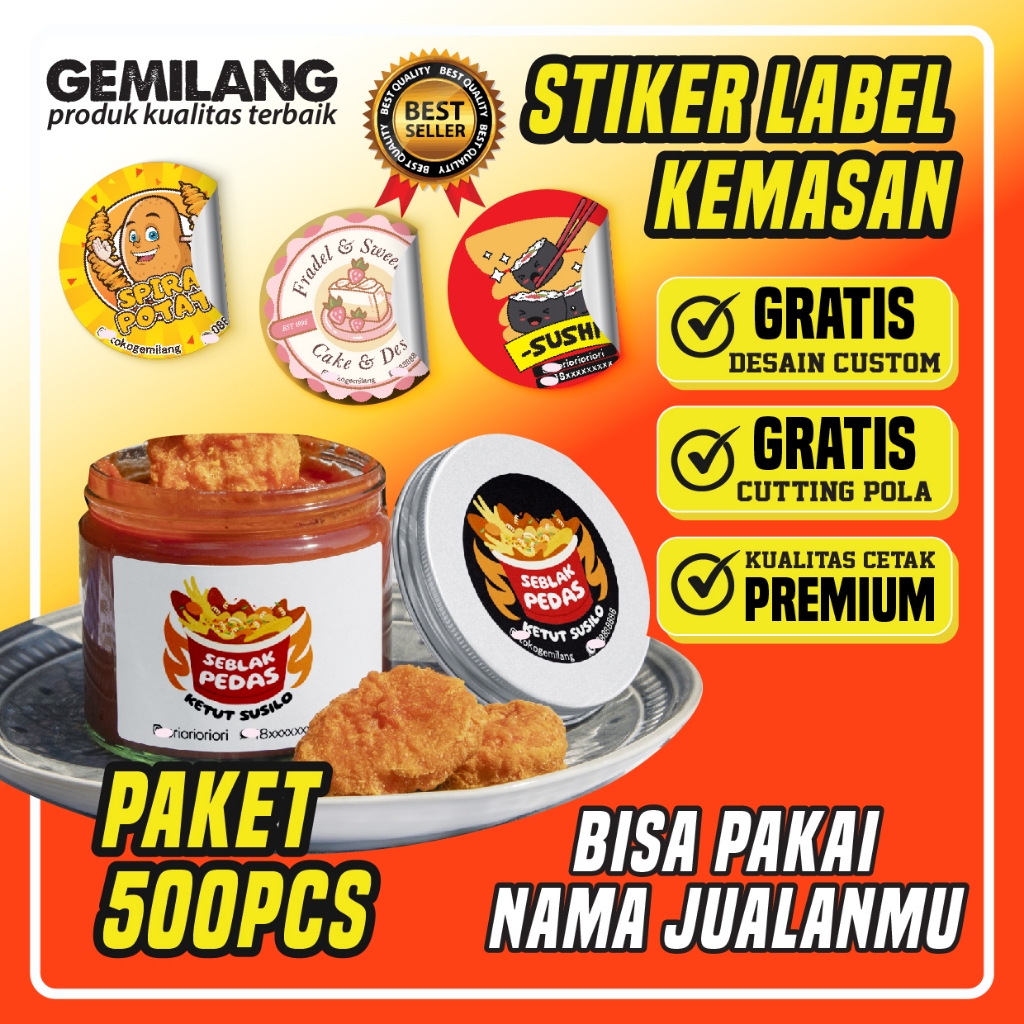 Jual STIKER CUTTING 500PCS CROMO VINYL UNTUK LABEL MAKANAN MINUMAN ...