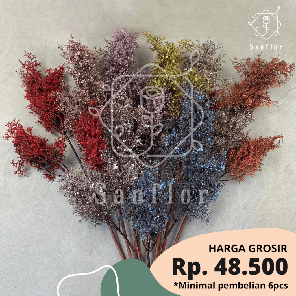 Jual JUMBO SNOWY SMOKE BUSH K3/ BUNGA PLASTIK ARTIFICIAL/ TANAMAN HIAS ...