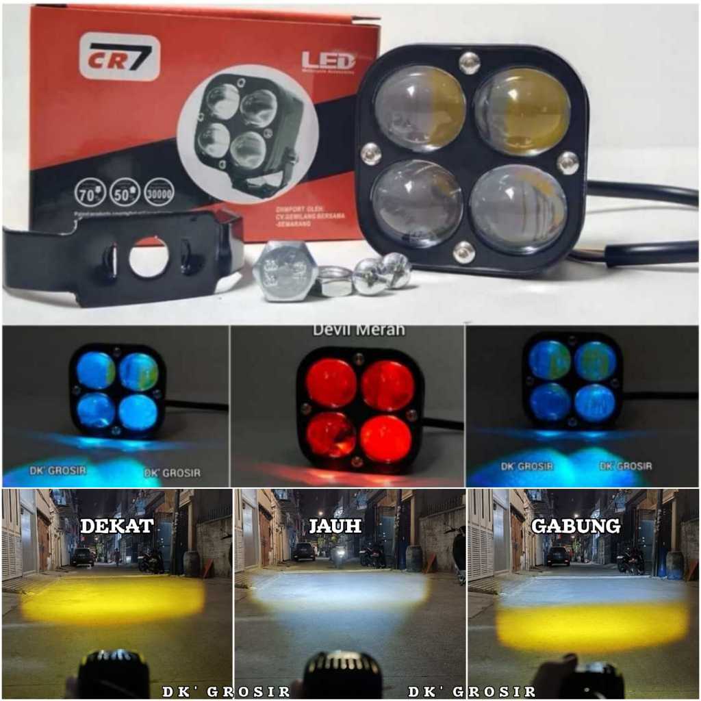 Jual CR7 CS 1077 - Lampu Tembak 4 Mata LED Laser Plus devil eye Full ...