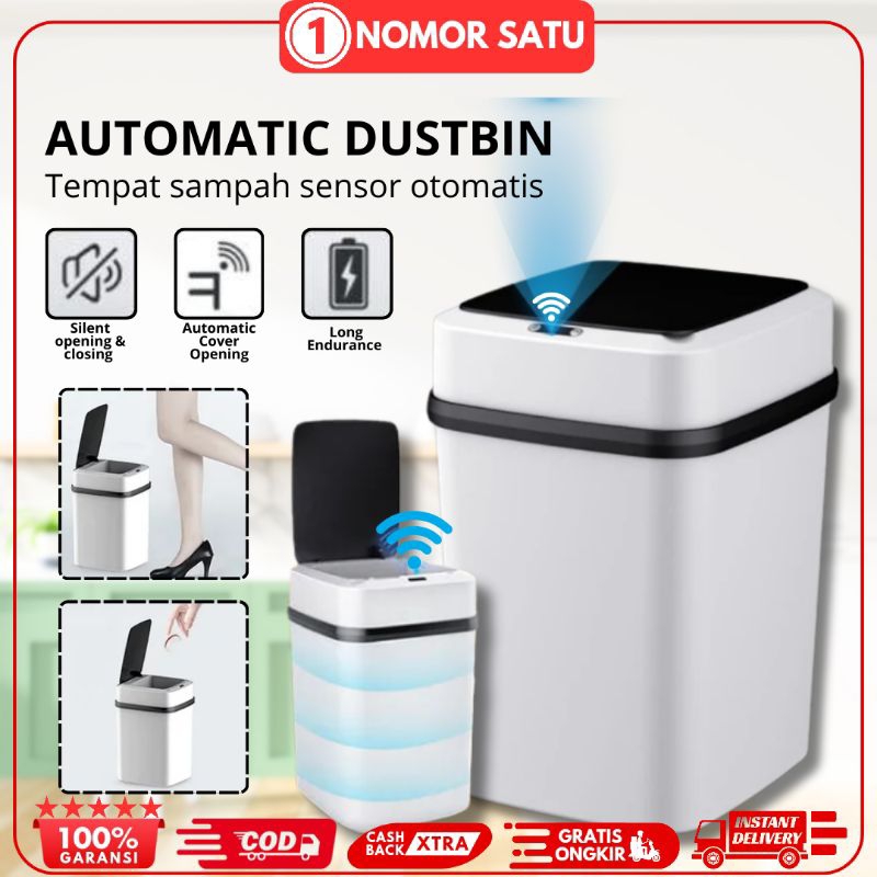 Jual Tempat Sampah Sensor Otomatis 13L Smart Touch Trash Bin Electric ...