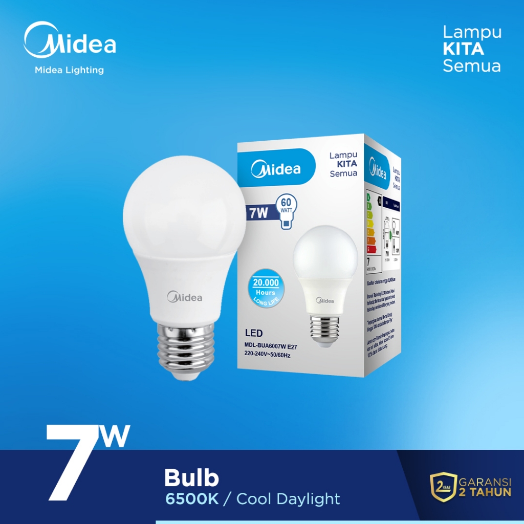 Jual Midea Lighting - Lampu LED Bulb 7 Watt 6500K - White - Coolday Light | Shopee Indonesia