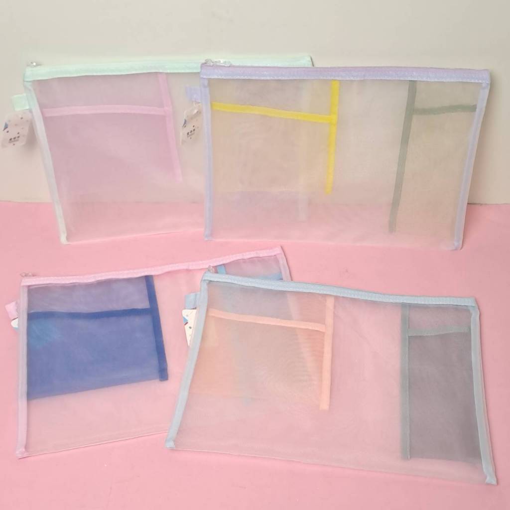 Jual Zipper Map Document Bag Folder F4 Jaring Mesh+ Sekat Kantong Dalam ...