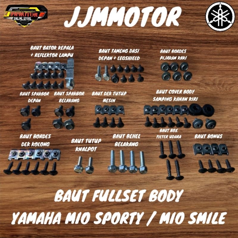 Jual Baut Body Lengkap Yamaha Mio Sporty - Mio Smile Fullset / Baut ...