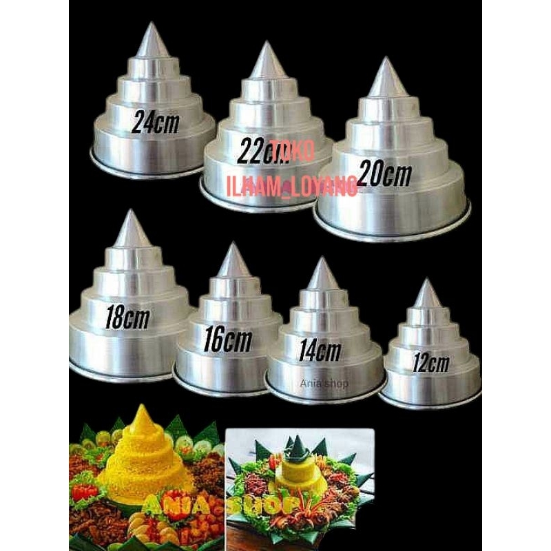 Jual cetakan nasi tumpeng/tumpeng susun dari bahan alumunium | Shopee ...