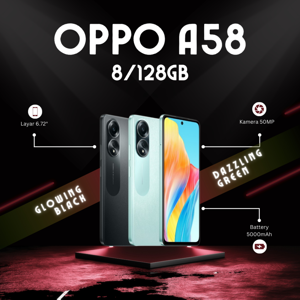 Jual OPPO A58 6GB/128GB 8GB/128GB [8GB+8GB RAM Expansion, 5000mAh ...
