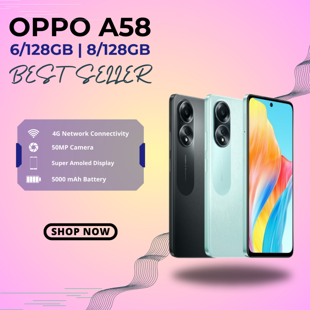 Jual OPPO A58 6GB/128GB 8GB/128GB [8GB+8GB RAM Expansion, 5000mAh ...