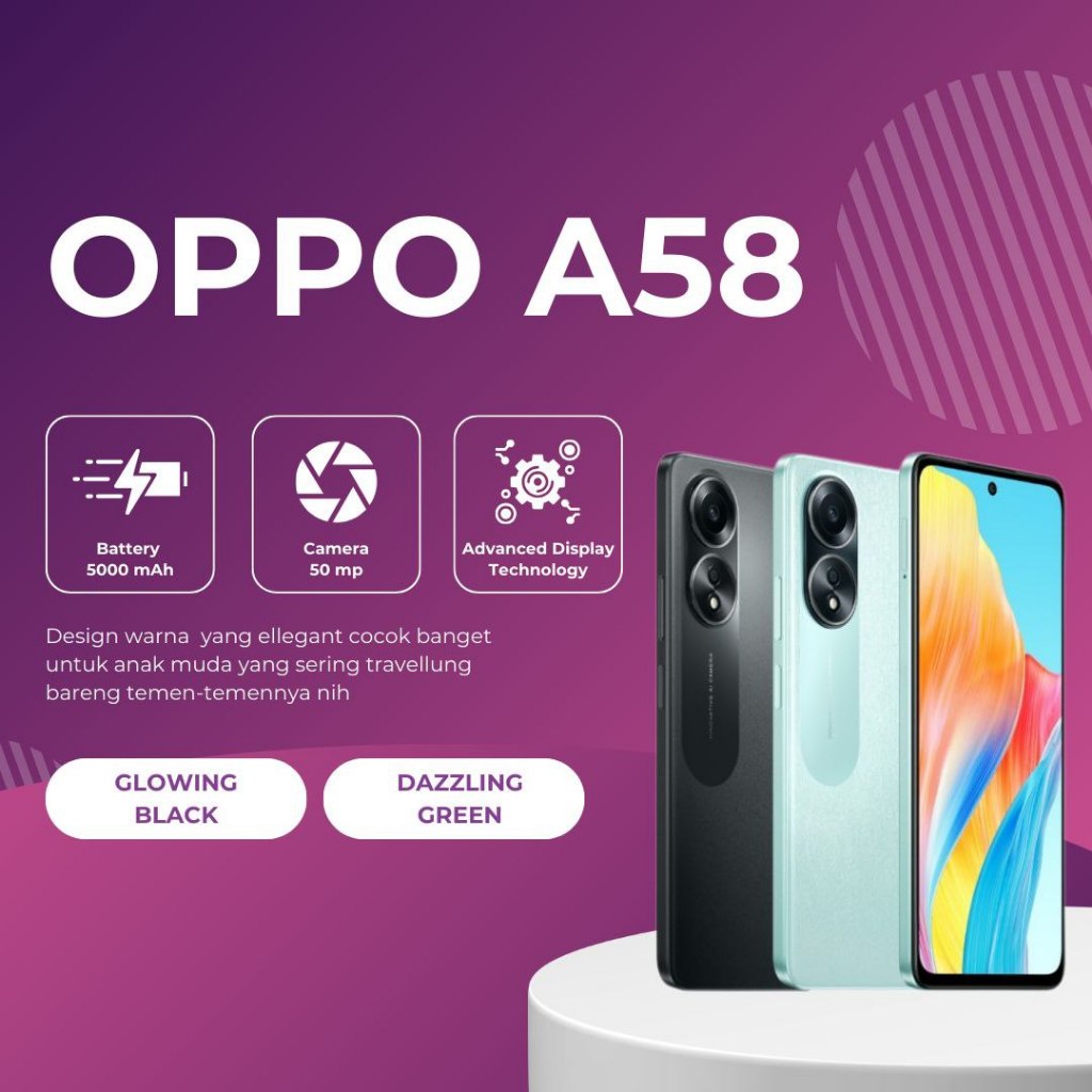 Jual OPPO A58 6GB/128GB 8GB/128GB [8GB+8GB RAM Expansion, 5000mAh ...