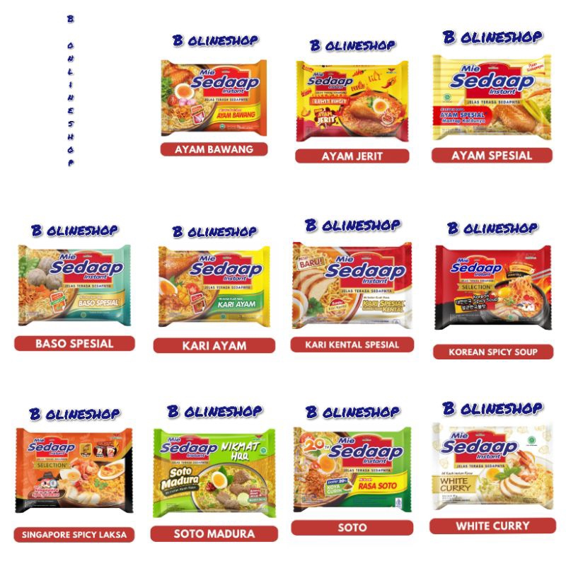 Jual MIE SEDAAP KUAH ALL VARIANT | Shopee Indonesia