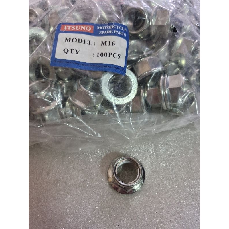Jual MUR LOCK AS RODA BELAKANG M16 CHROME (TIGER, BEAT, VARIO) | Shopee ...