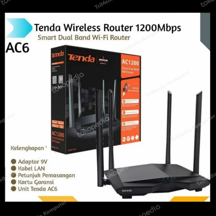 Jual Tenda AC6 Dual Band AC1200 Mbps GIGABIT Wifi Router Extender Repeater | Shopee Indonesia