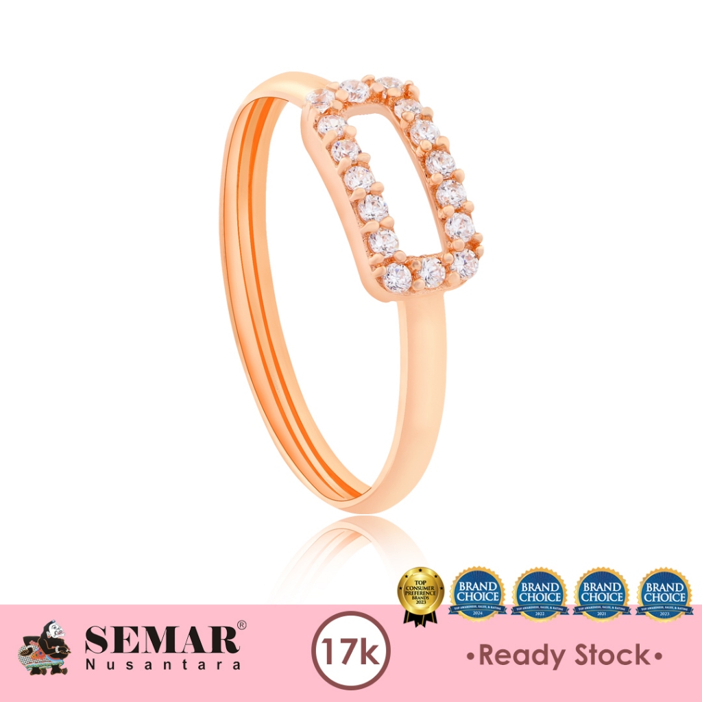 Jual Cincin Emas Slavira Rose Gold 17K Semar Nusantara | Shopee Indonesia