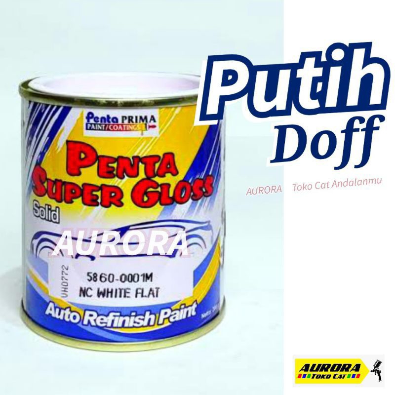 Jual Penta Super Gloss NC White Flat 200ml Putih Doff / cat duko duco ...
