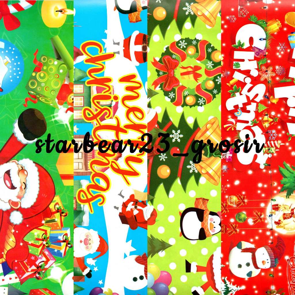 Jual KERTAS KADO GLOSSY XMAS/NATAL/MERRY CHRISTMAS | Shopee Indonesia