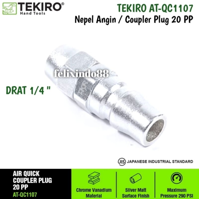 Jual Tekiro Air Quick Coupler Plug 20 PP Original AT-QC1107 Kopler Nepel Konektor Selang Angin ...