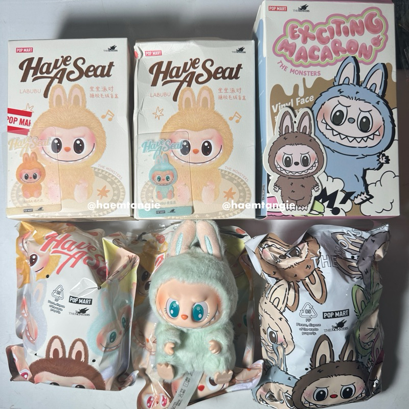 Jual labubu have a seat v1 v2 baba ququ toffee sealed popmart pop mart ...